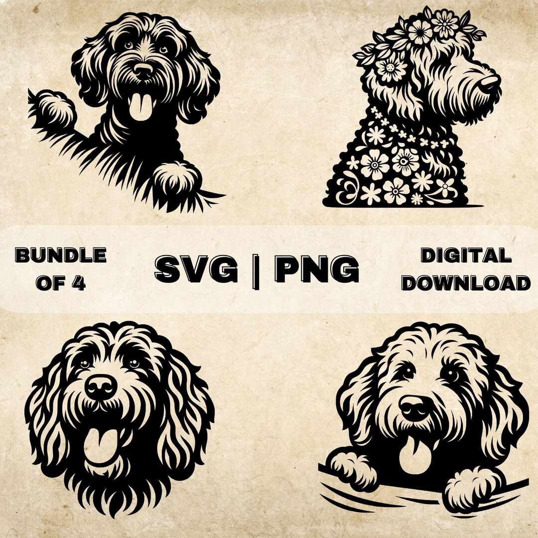 Labradoodle SVG Bundle, Labradoodle Clipart, Hand Drawn Dog Theme ...