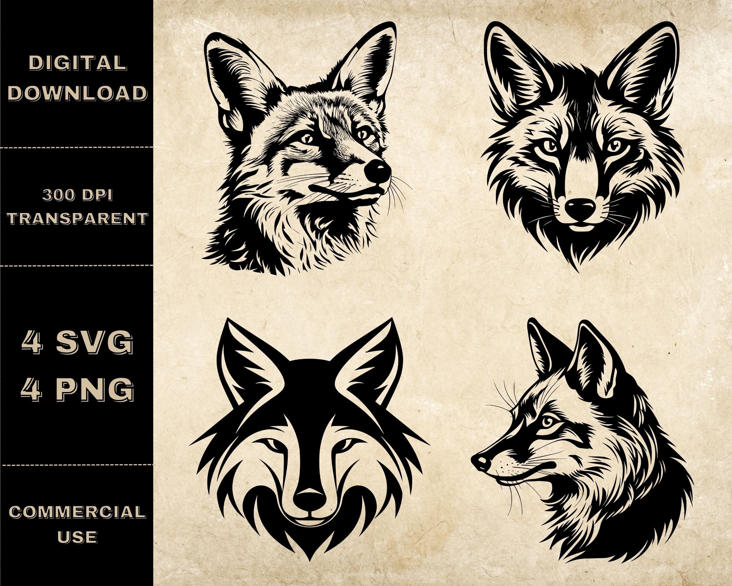 Fox Head Vector Silhouette