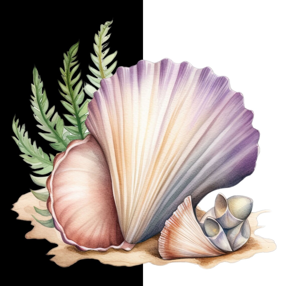 Seashell Clipart Sea Shell PNG Files for Sublimation - Etsy