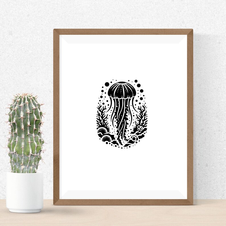 Jellyfish SVG Bundle, Jelly Fish Clipart, Hand Drawn Underwater Theme ...