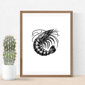 Shrimp SVG Bundle, Seafood Clipart, Hand Drawn Sea Life Ocean Theme ...