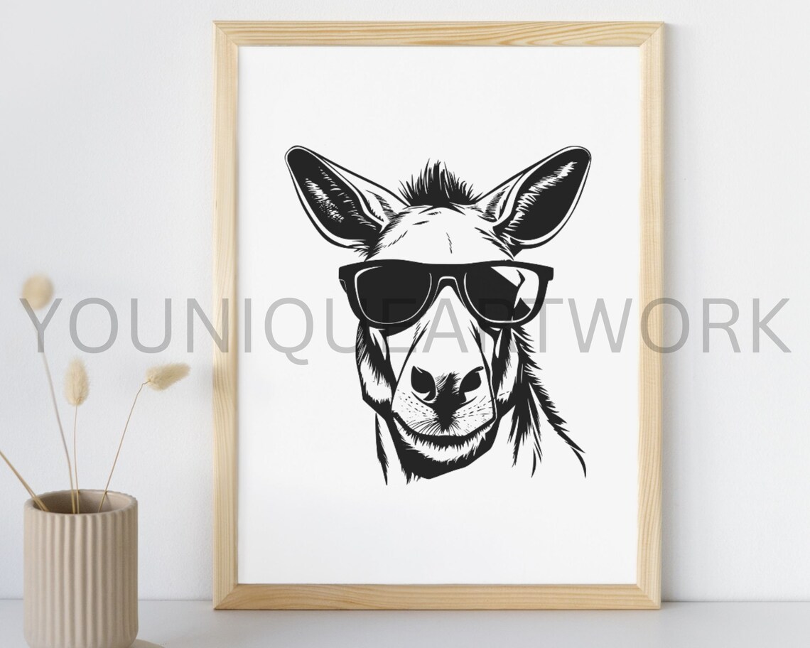 Donkey SVG Bundle, PNG, Donkey Clipart, Hand Drawn Donkey Vector ...