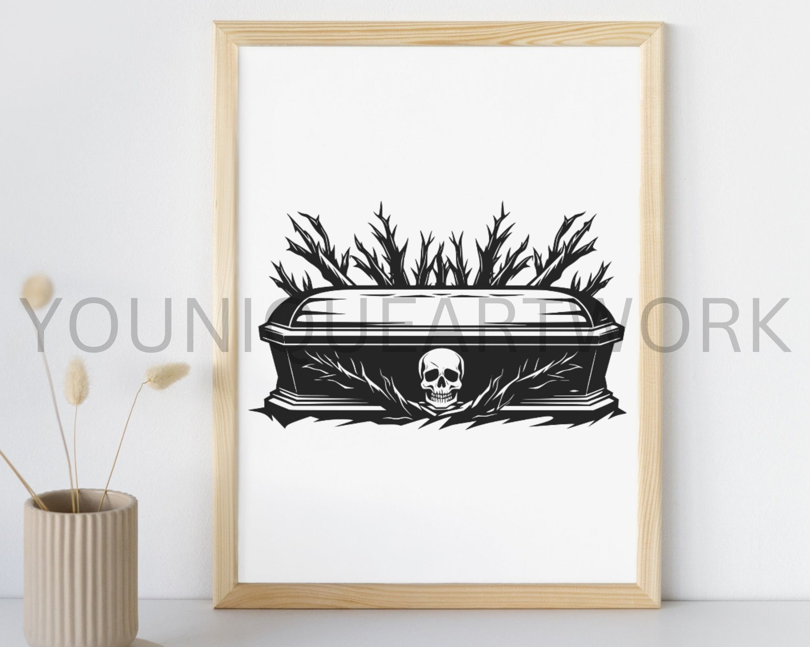 Skeleton Coffin SVG Bundle, PNG, Scary Clipart, Hand Drawn Halloween ...