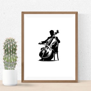 Cello SVG Bundle, Cellist Clipart, Hand Drawn Music Theme Vector ...