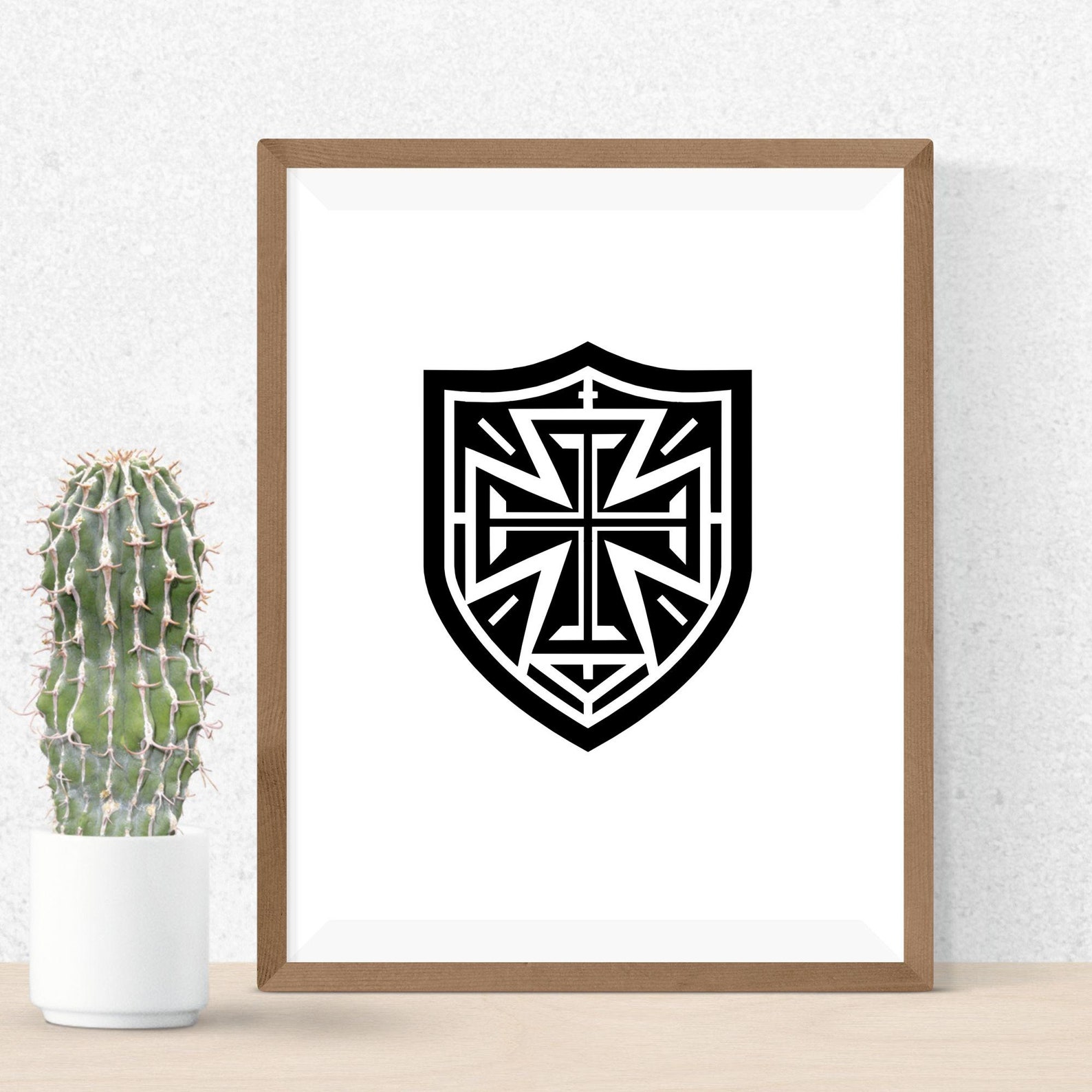 Shield With Cross SVG Bundle, Fantasy Shield Clipart, Hand Drawn Shield ...