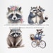 Cute Raccoon Clipart, Raccoon PNG Files for Sublimation, Raccoons Clip ...