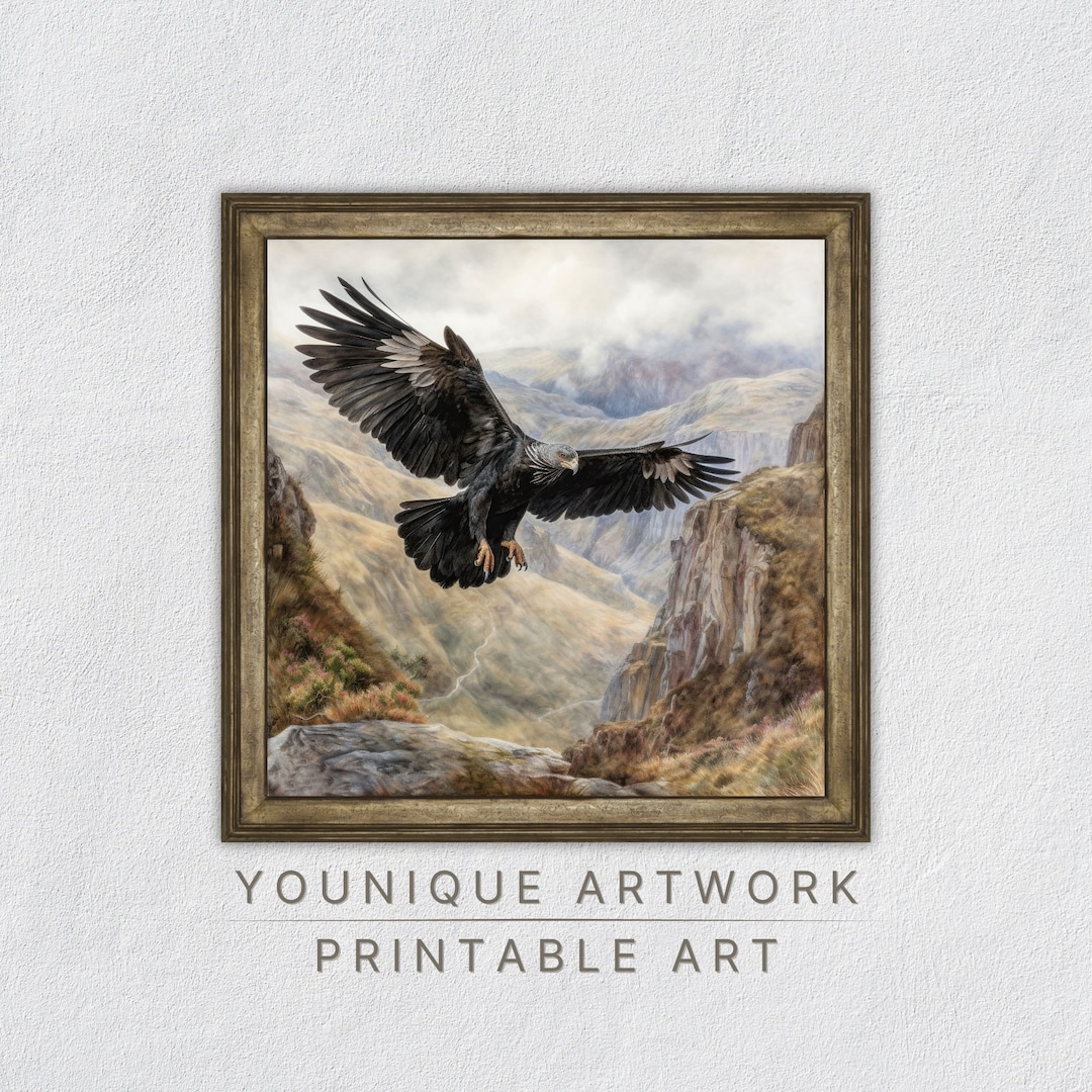 Condor Print, Watercolor Bird Printable Wall Art, Condor Nursery Decor ...