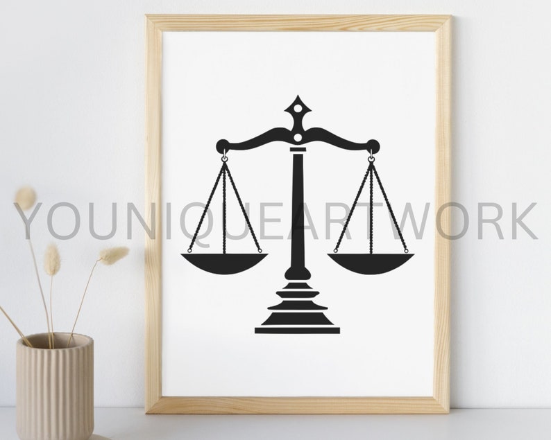 Scale of Justice SVG Bundle, PNG, Lawyer Clipart, Hand Drawn Weight ...