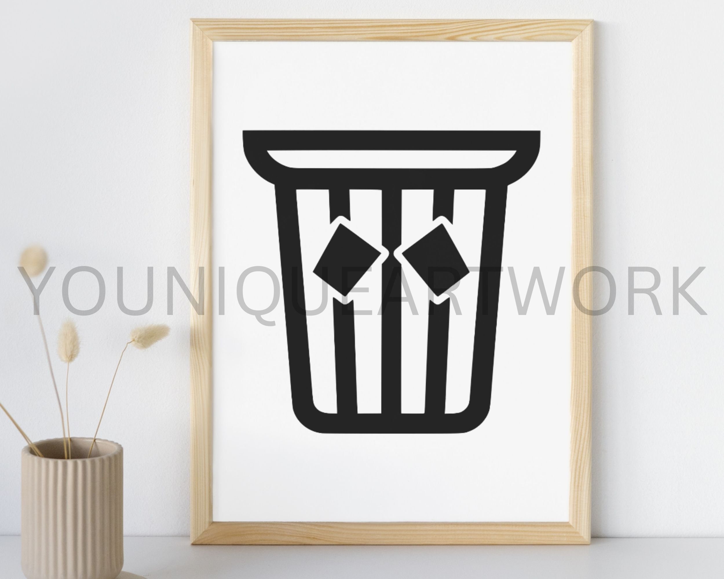 Trash Bin SVG Bundle, PNG, Trash Can Clipart, Hand Drawn Trash Bin ...