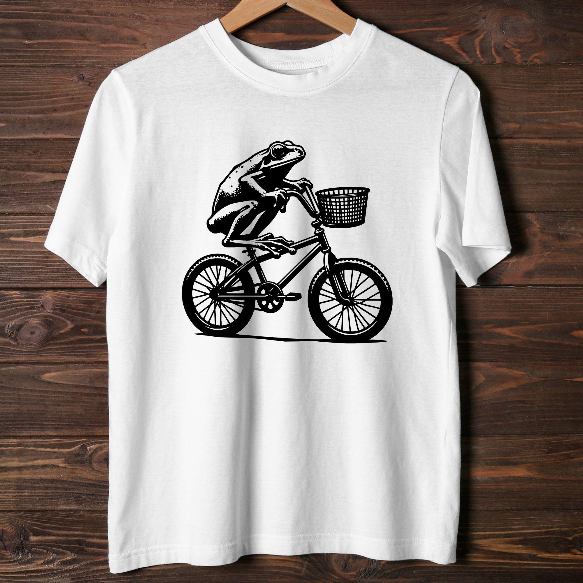 Frog on Bicycle SVG Bundle, PNG, Riding Frog Clipart, Hand Drawn Cute ...