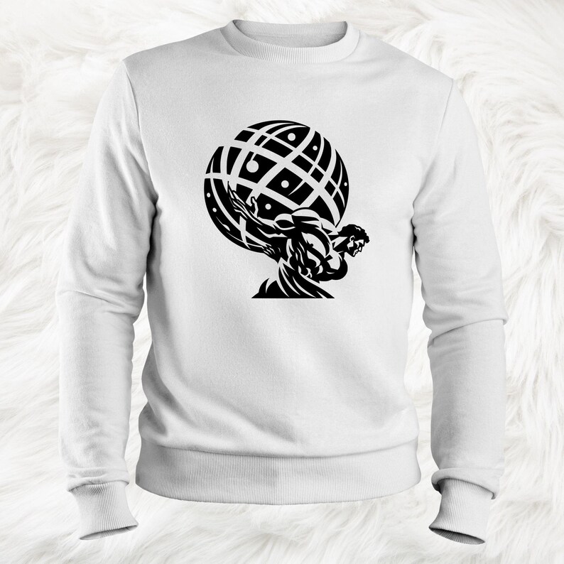 Atlas SVG Bundle, Titan Clipart, Hand Drawn Greek Mythology Holding the ...