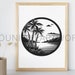 Tropical Sunset SVG Bundle, PNG, Beach Scene Clipart, Hand Drawn Palm ...