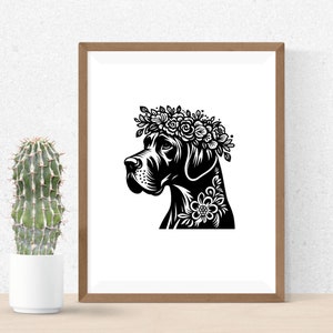 Great Dane SVG Bundle, Great Dane Clipart, Hand Drawn Dog Theme Vector ...