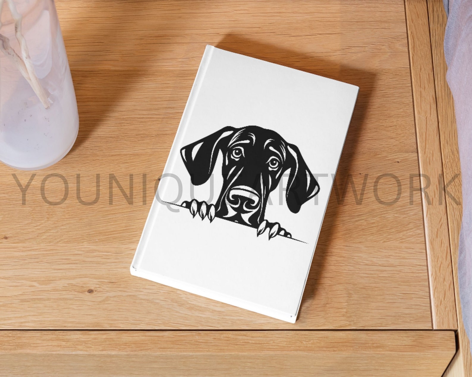 Great Dane SVG Bundle, PNG, Cute Dogs Clipart, Hand Drawn Peeking Dog ...