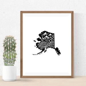 Alaska SVG Bundle, Alaska State Clipart, Hand Drawn Nature Theme Vector ...