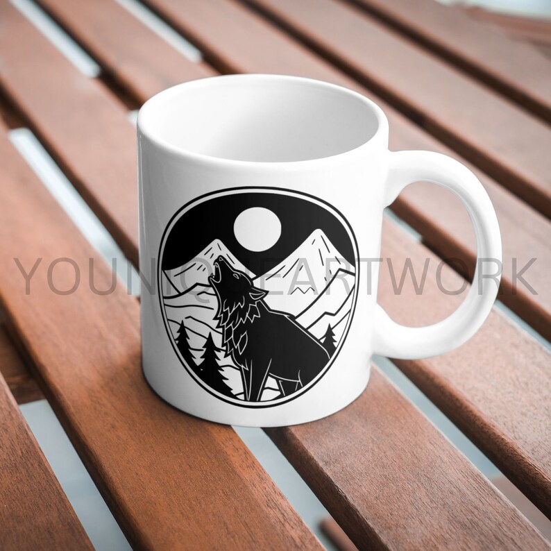 Wolf Scene SVG Bundle PNG Wolf Howling Clipart Hand Drawn - Etsy