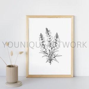 Larkspur SVG Bundle, PNG, Floral Clipart, Hand Drawn Flowers Graphic ...