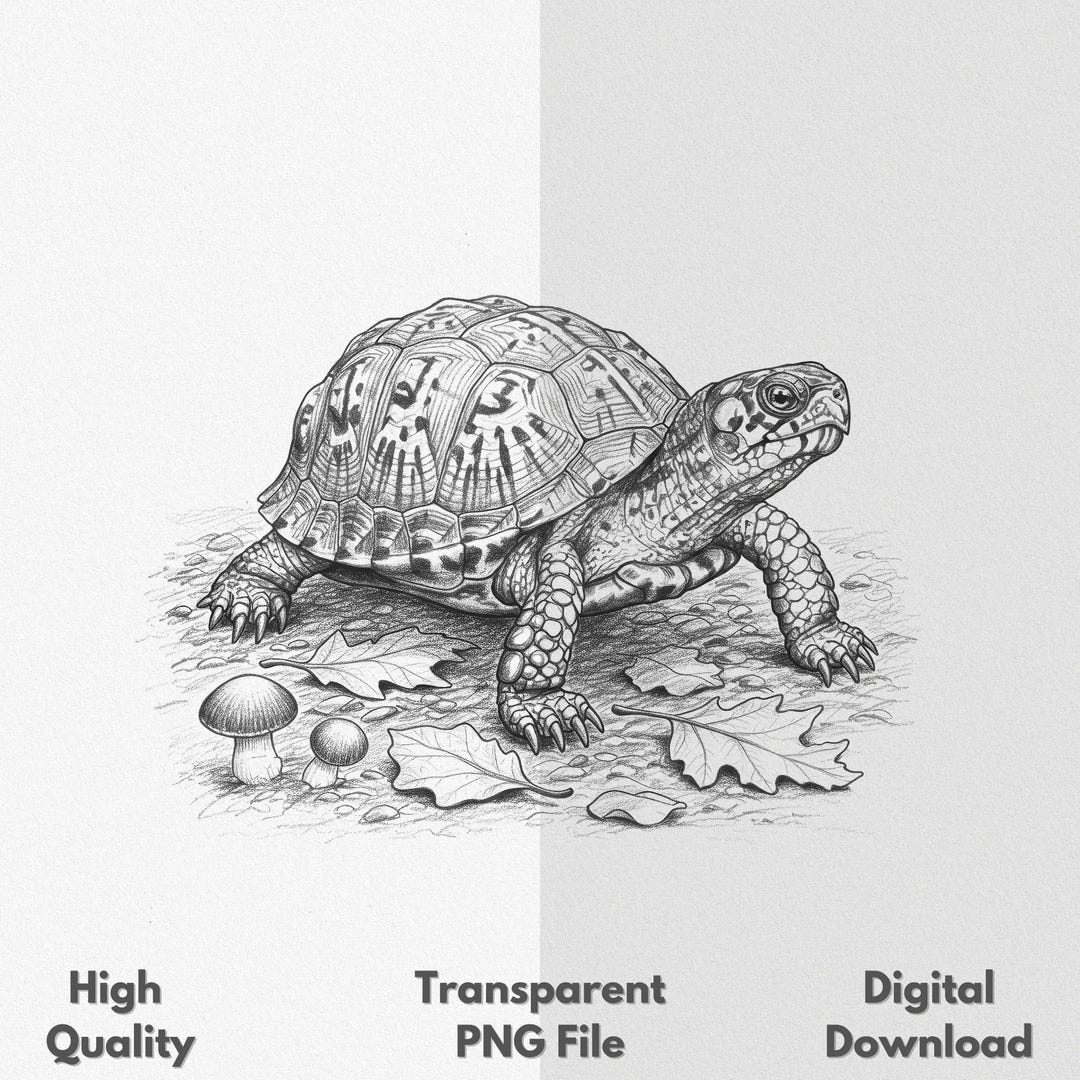 Box Turtle PNG Sublimation Forest Design Digital Download - Etsy