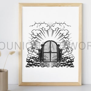 Heaven Gates SVG Bundle, PNG, Gate Clipart, Hand Drawn Gates Vector ...