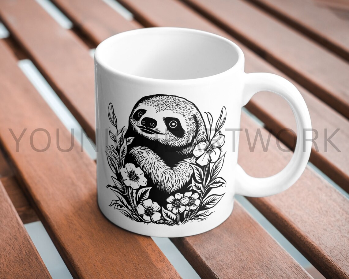 Sloth SVG Bundle PNG Cute Sloth Clipart Hand Drawn Sloth - Etsy