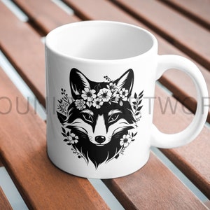 Floral Fox Face SVG Bundle, PNG, Fox Head Clipart, Hand Drawn Foxes and ...