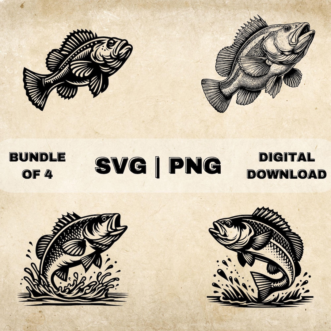 Snapper SVG Bundle, Fishing Clipart, Hand Drawn Fish Lover Theme Vector ...