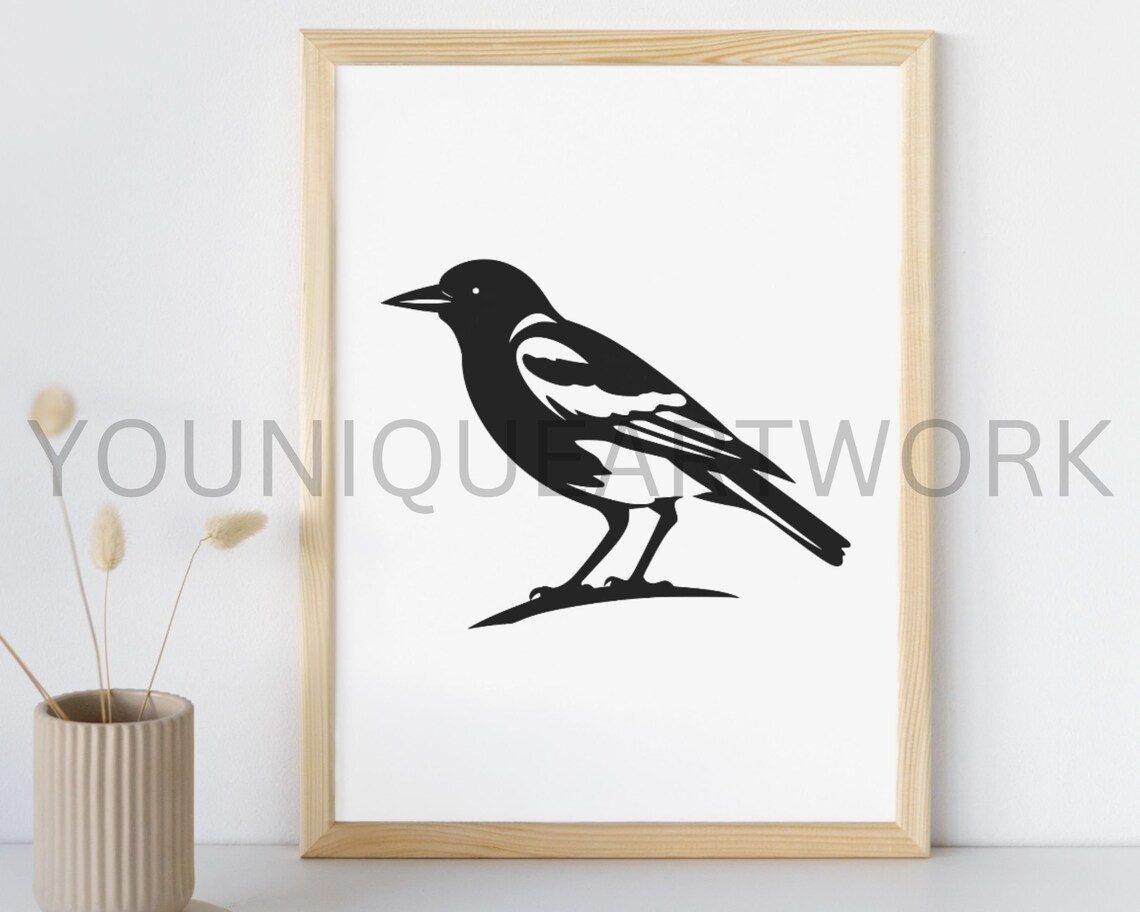 Magpie SVG Bundle, PNG, Birds Clipart, Hand Drawn Bird Vector ...