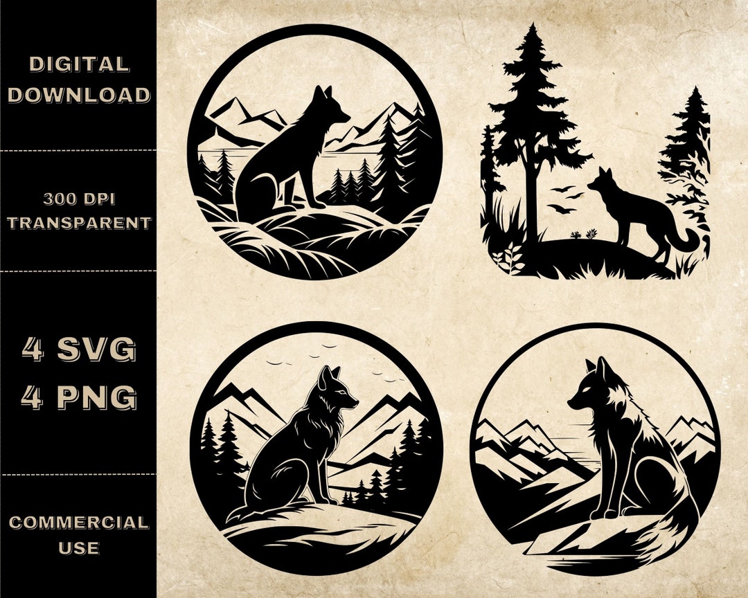 Fox SVG Bundle, PNG, Fox Clipart, Hand Drawn Foxes Vector Illustration ...