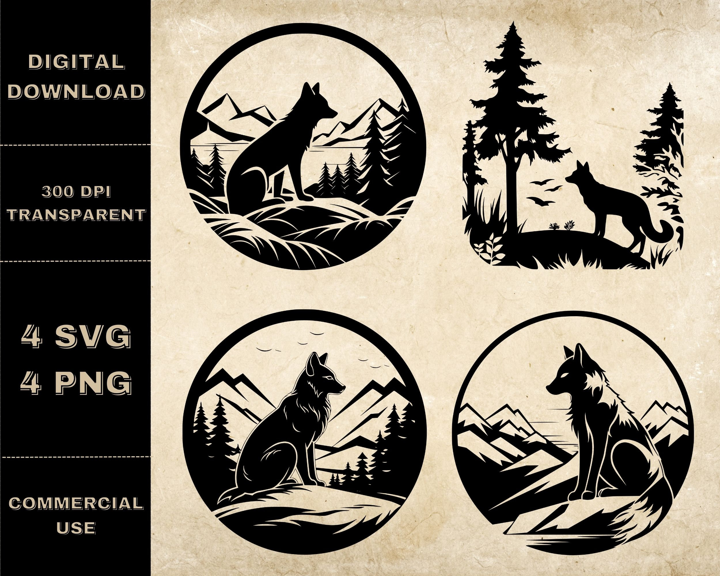 Fox SVG Bundle PNG Fox Clipart Hand Drawn Foxes Vector - Etsy