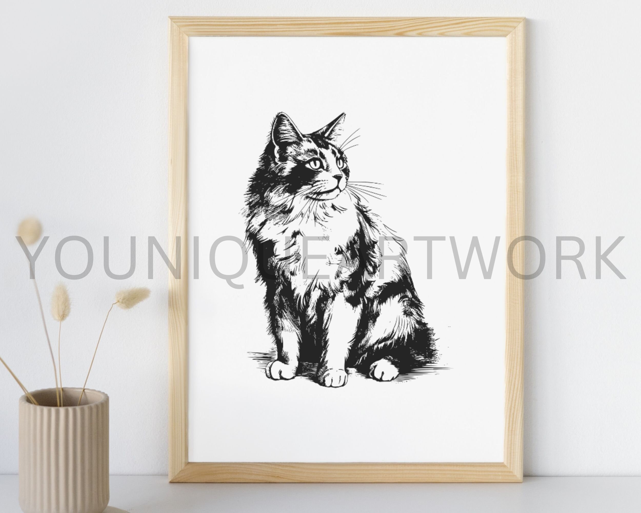 Calico Cat SVG Bundle PNG Cat Face Clipart Hand Drawn - Etsy UK
