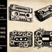 Cassette SVG Bundle, PNG, Floral Tape Clipart, Hand Drawn Cassette With ...
