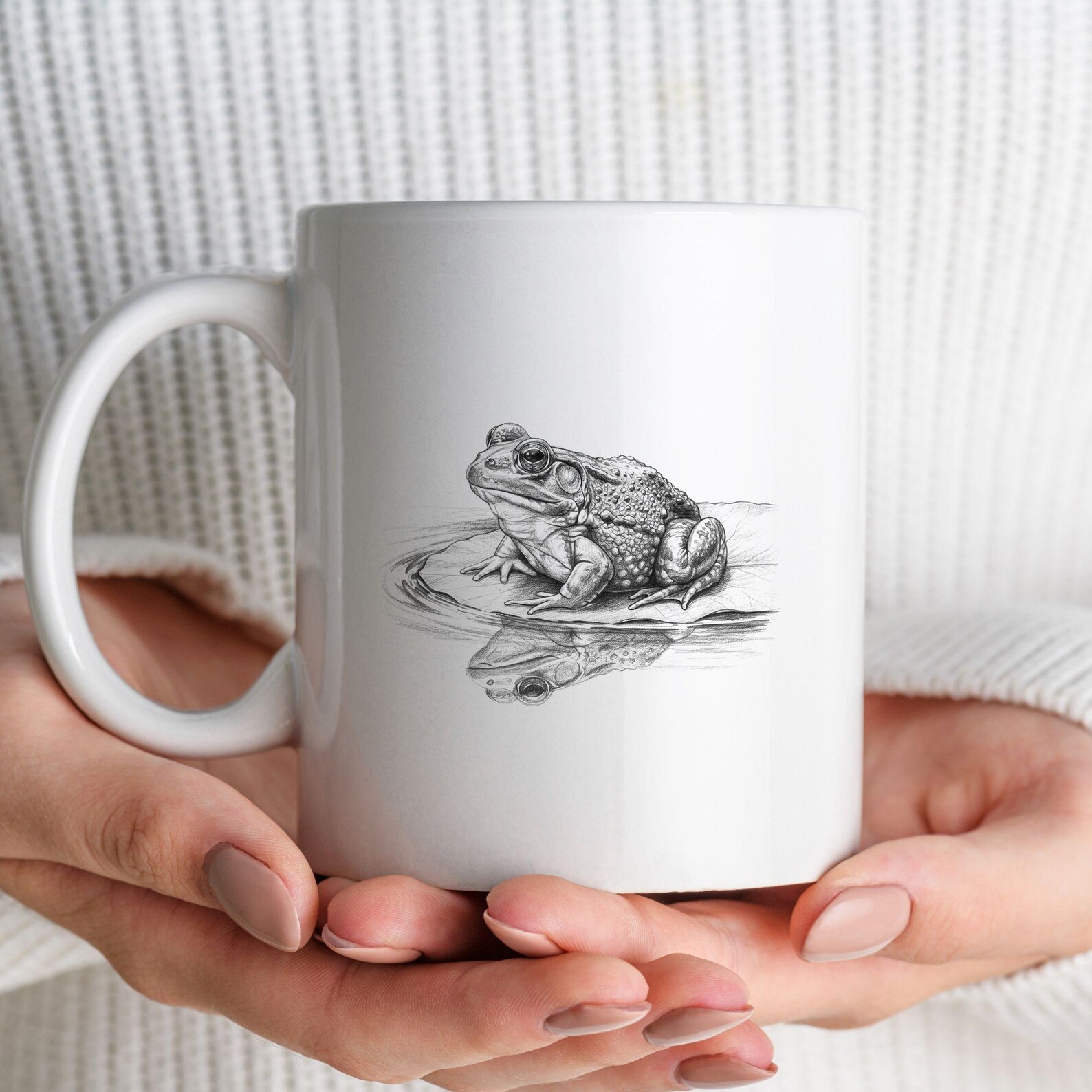 Bullfrog Lily Pad Sketch PNG | Detailed Pencil Art for Sublimation ...