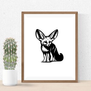 Fennec Fox SVG Bundle, Desert Animal Clipart, Hand Drawn Flower Themed ...