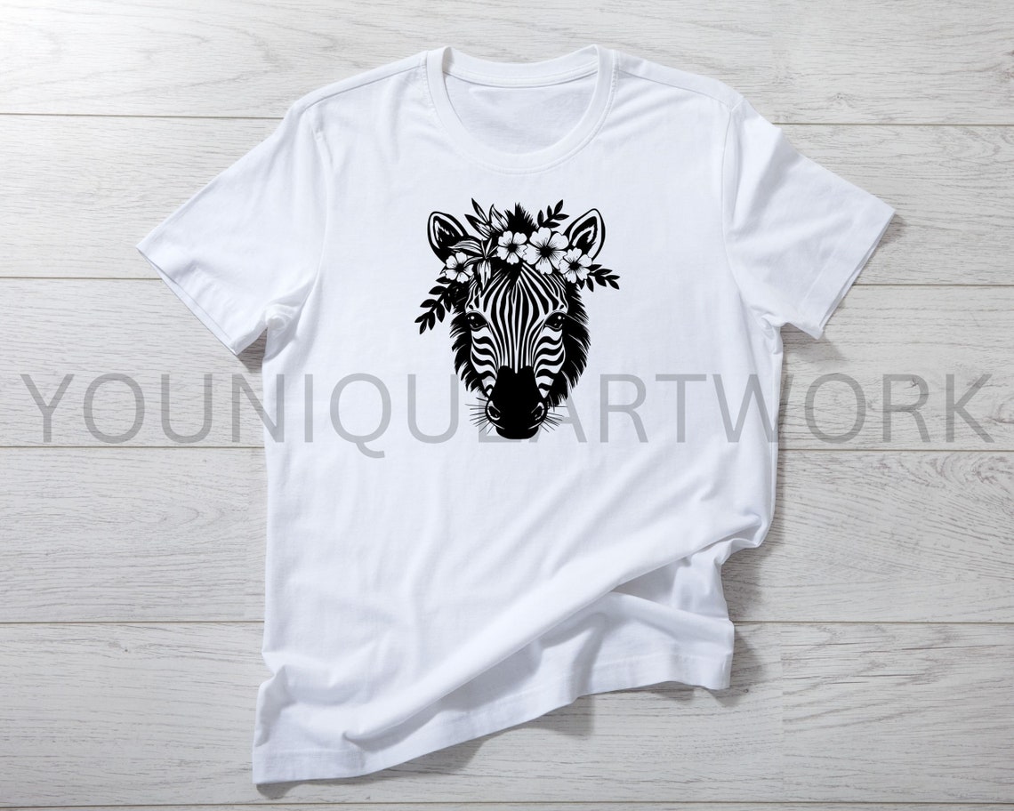 Zebra SVG Bundle PNG Cute Zebra Clipart Hand Drawn Floral - Etsy