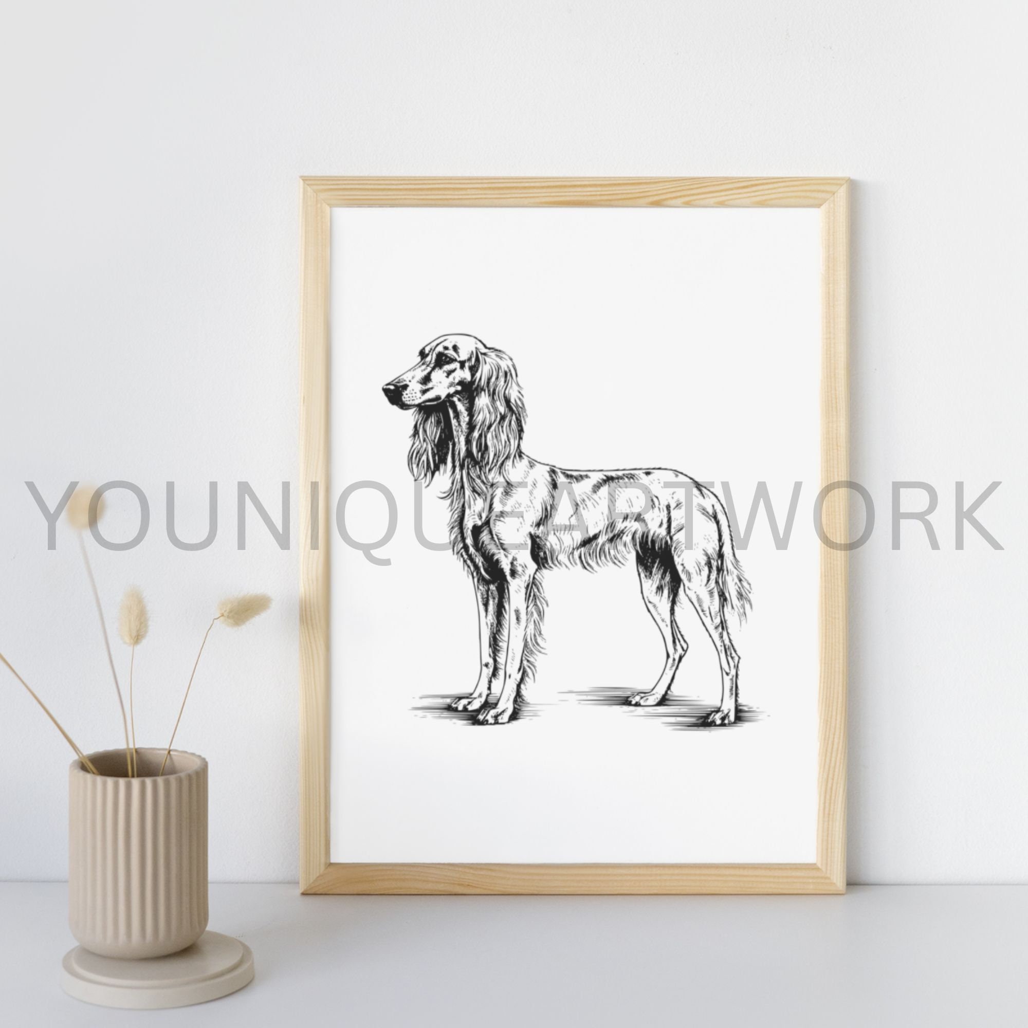 Saluki SVG Bundle, PNG, Cute Dogs Clipart, Hand Drawn Dog Vector ...