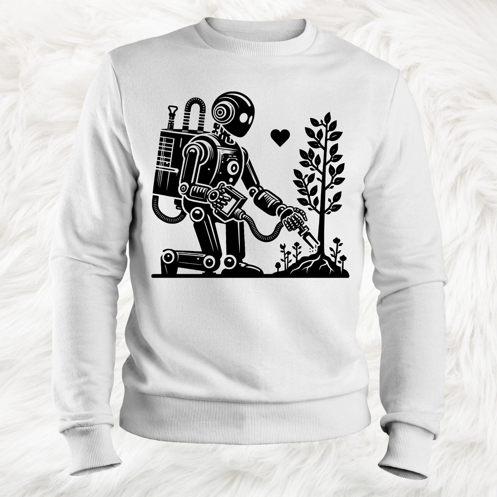 Robot Planting Trees SVG Bundle, PNG, Cute Robot Clipart, Hand Drawn ...