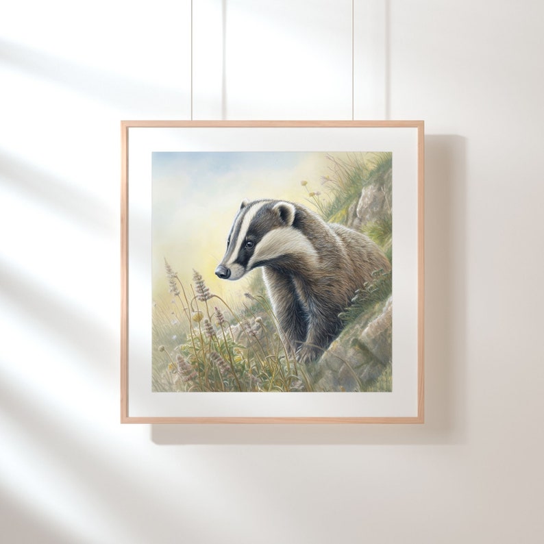Cute Badger Print, Badger Printable Art, Badger Nursery Decor, Badger ...