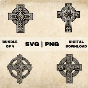 Celtic Cross SVG Bundle, Irish Cross Clipart, Hand Drawn Religious ...