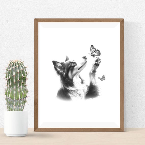 Dog With Butterfly Wings Drawing