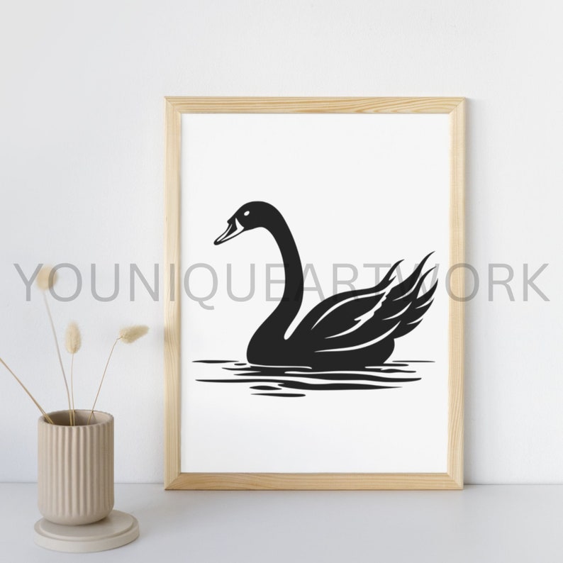Swan SVG Bundle, PNG, Swan Clipart, Hand Drawn Swans Graphic ...