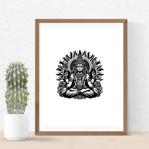 Vishnu SVG Bundle, Hindu God Clipart, Hand Drawn Indian Art Theme ...