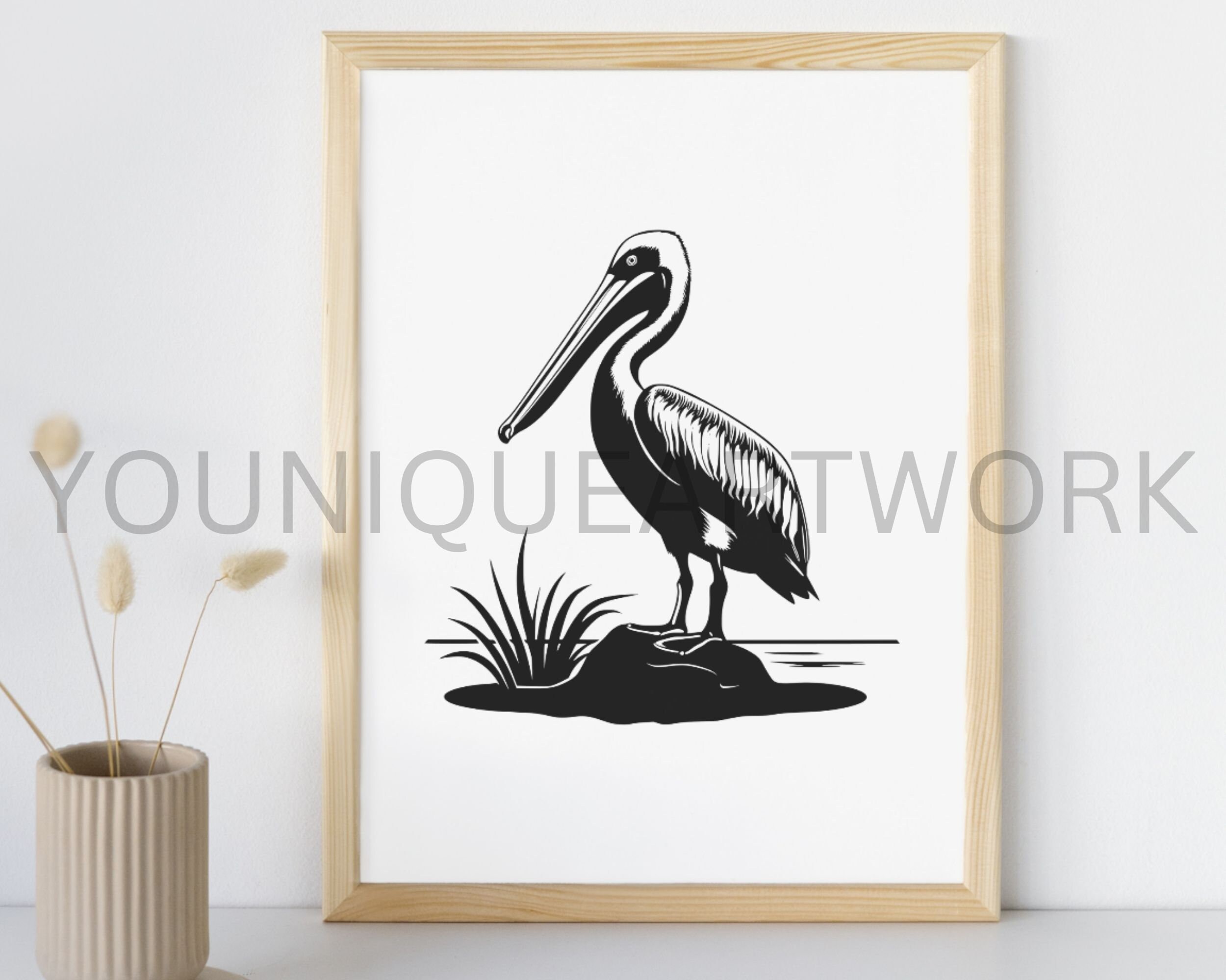 Pelican SVG Bundle PNG Pelican Clipart Hand Drawn Flying - Etsy