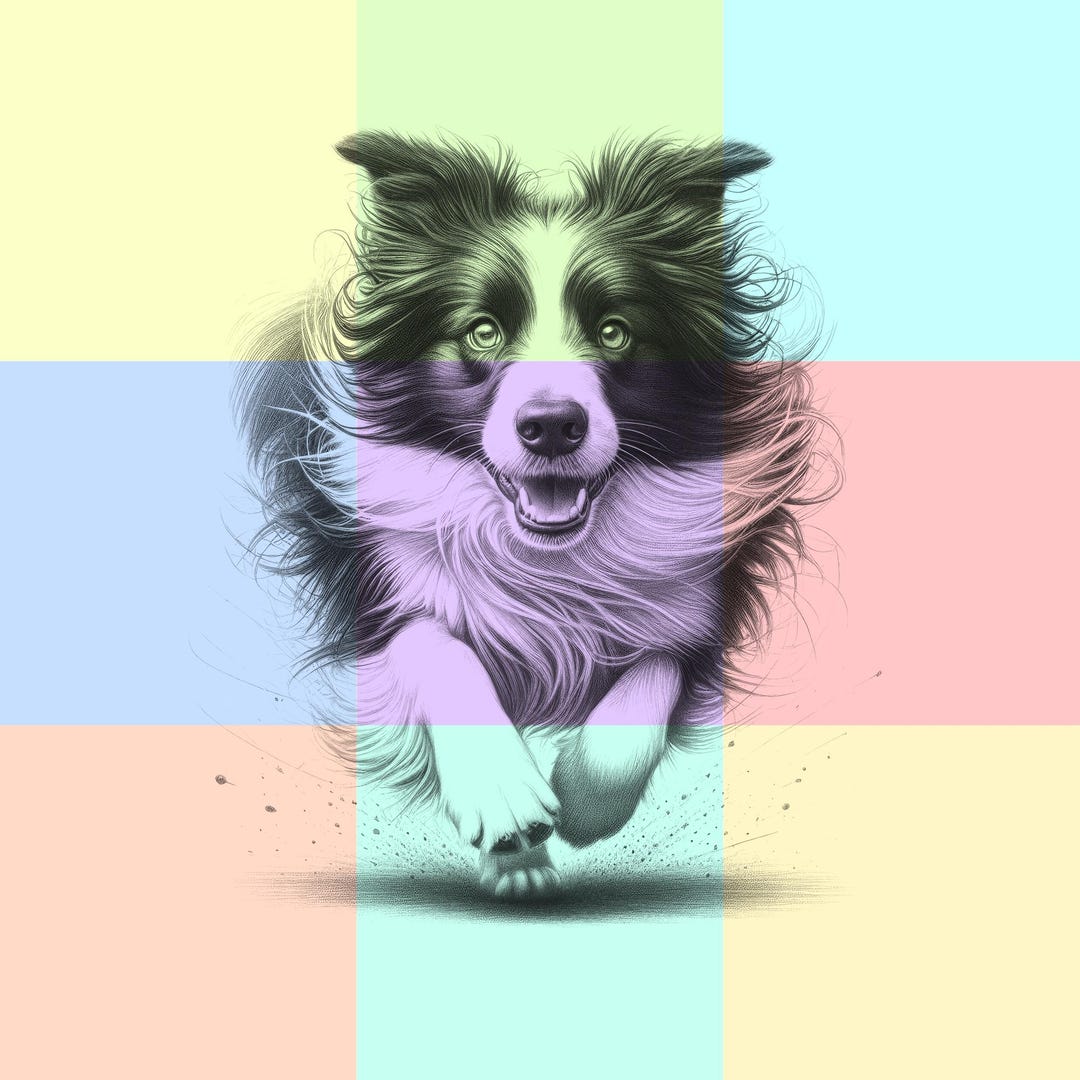 Border Collie Running PNG Sublimation File for Shirt & Mug Sketch ...