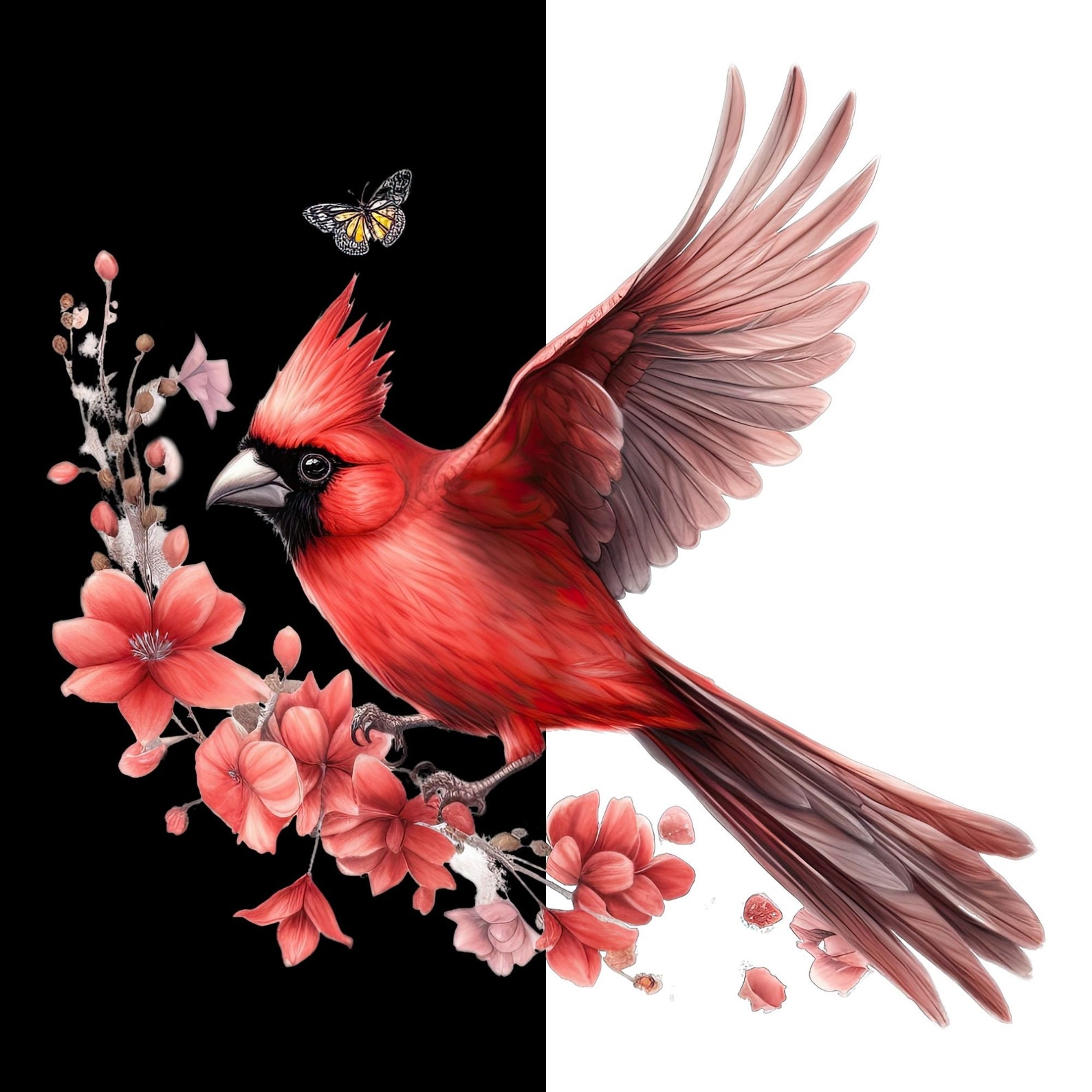 Red Cardinal Clipart Red Cardinal PNG Files for Sublimation - Etsy