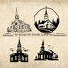Church SVG Bundle, PNG, Church Clipart, Hand Drawn Church Vector ...