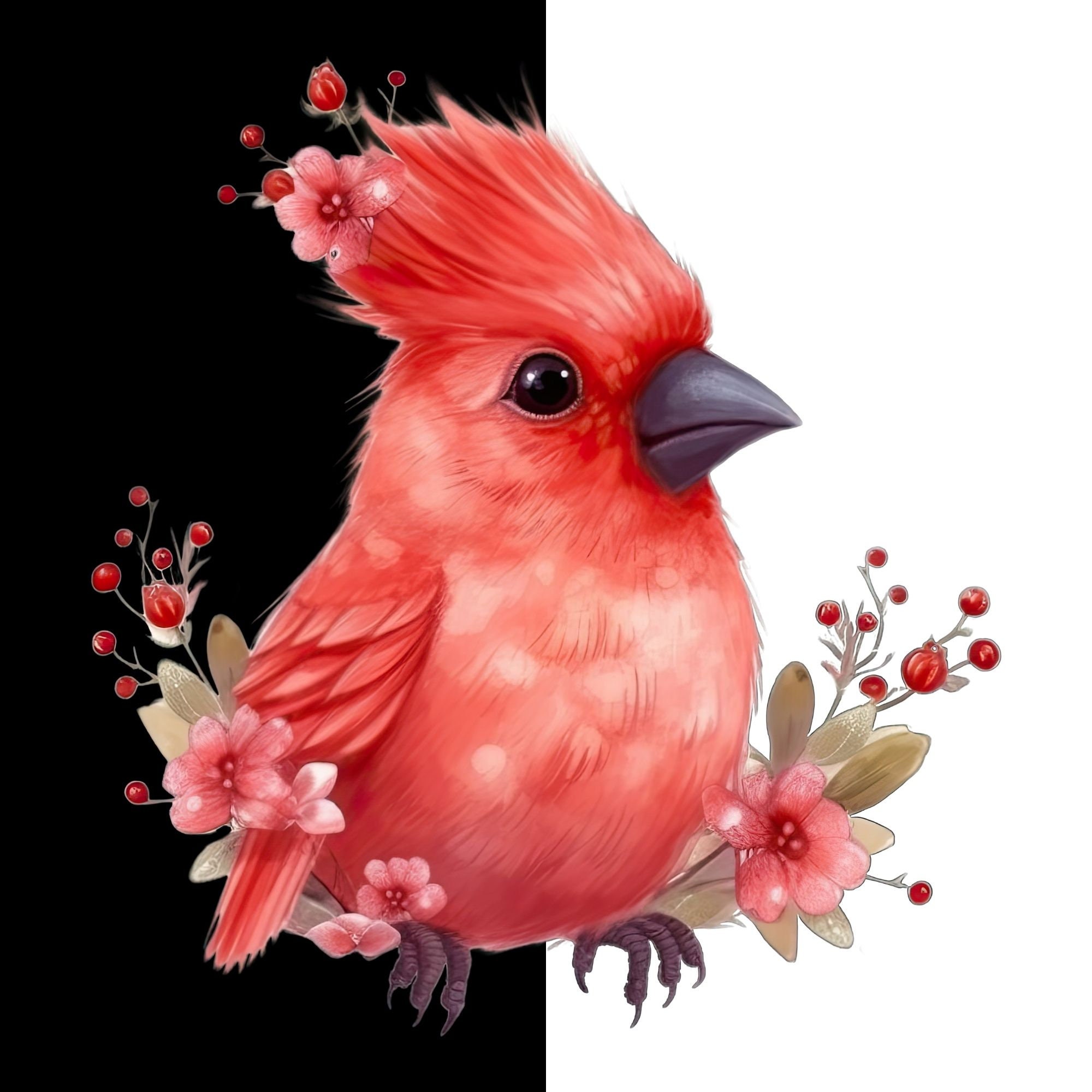Red Cardinal Clipart Red Cardinal PNG Files for Sublimation - Etsy