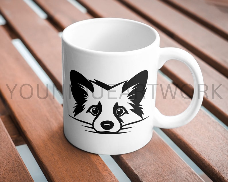 Corgi SVG Bundle, PNG, Cute Dogs Clipart, Hand Drawn Peeking Dog Vector ...