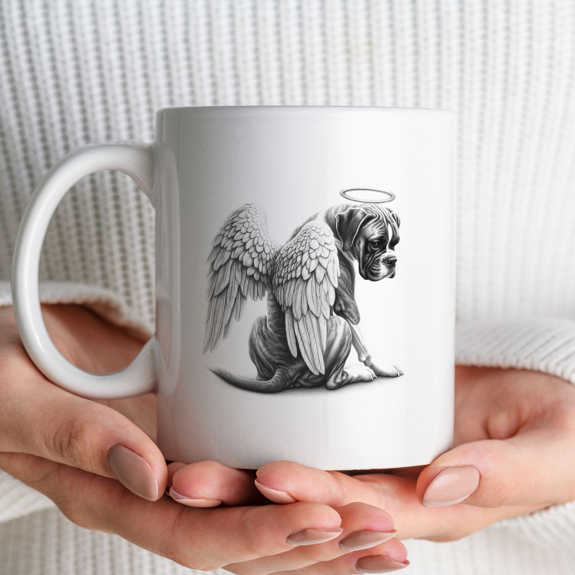 Boxer Dog Memorial Angel With Wings PNG Sublimation File for Shirt ...