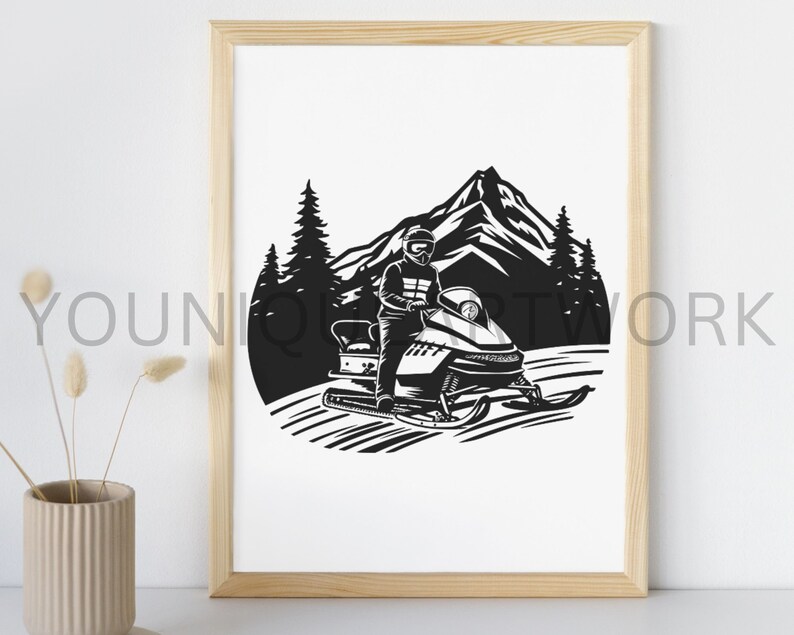 Snowmobile SVG Bundle PNG Snowmobiling Clipart Hand Drawn - Etsy