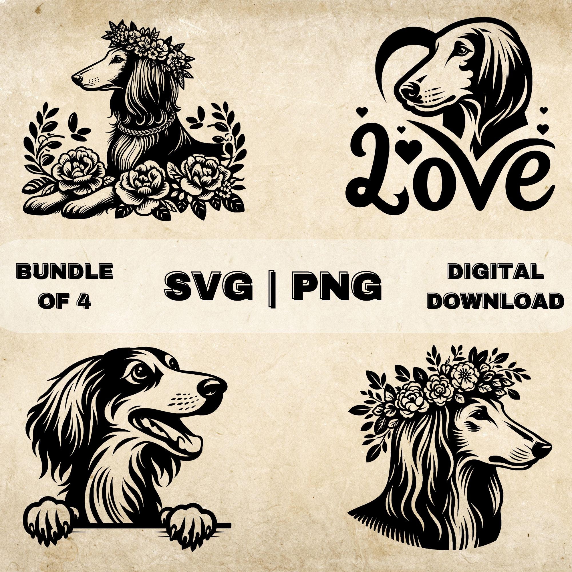 Saluki SVG Bundle, Saluki Clipart, Hand Drawn Dog Theme Vector ...